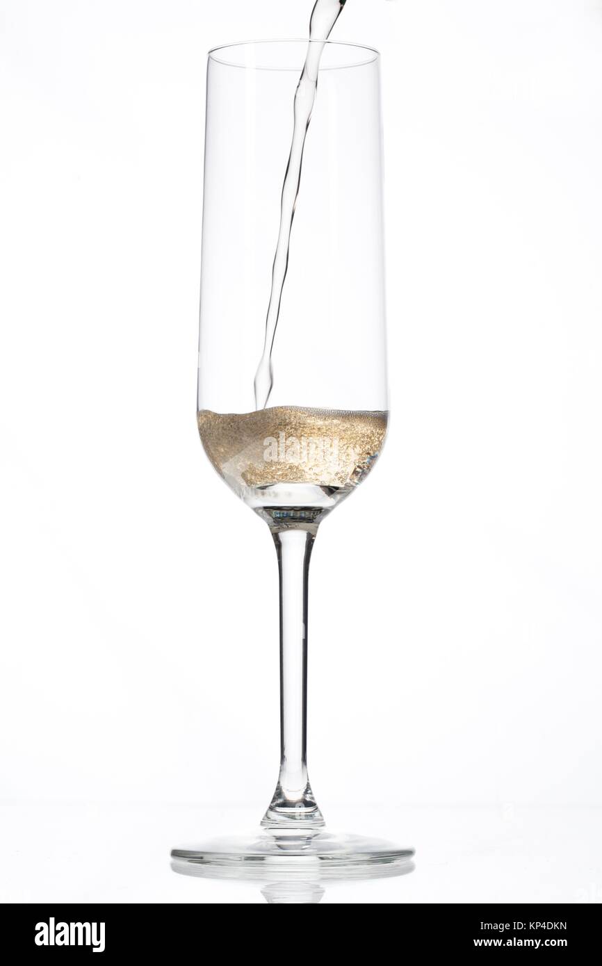 champagne being poured into an empty glass Stock Photo - Alamy