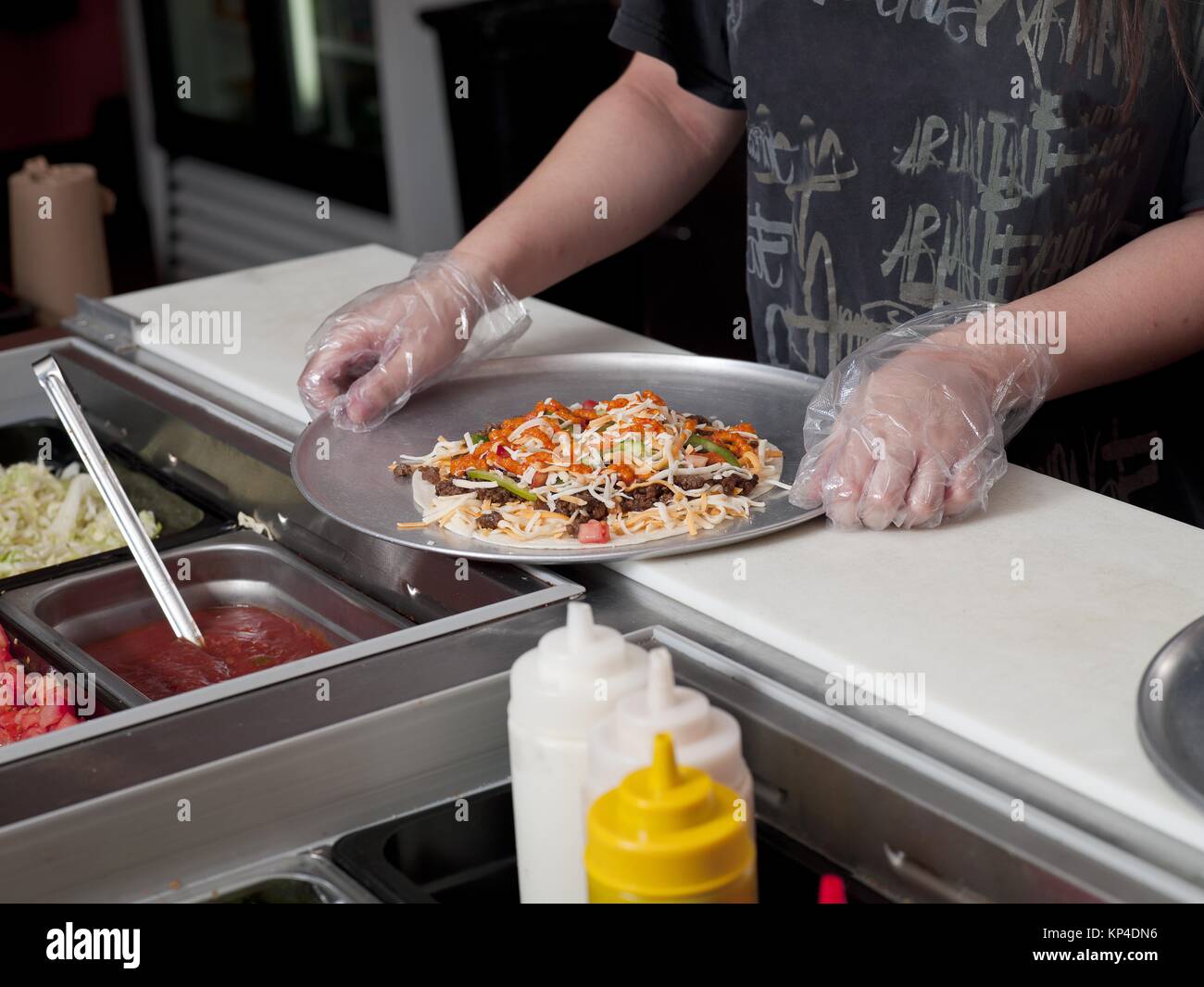 chef making burrito Stock Photo - Alamy