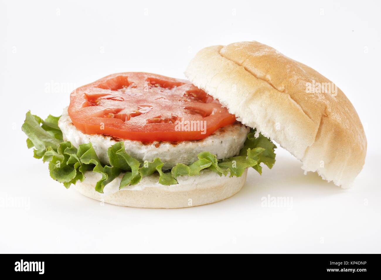 Chicken burger shot in studio Stock Photo - Alamy