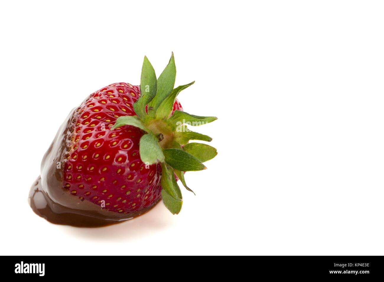 close up image of strawberry with melted chocolate Stock Photo - Alamy