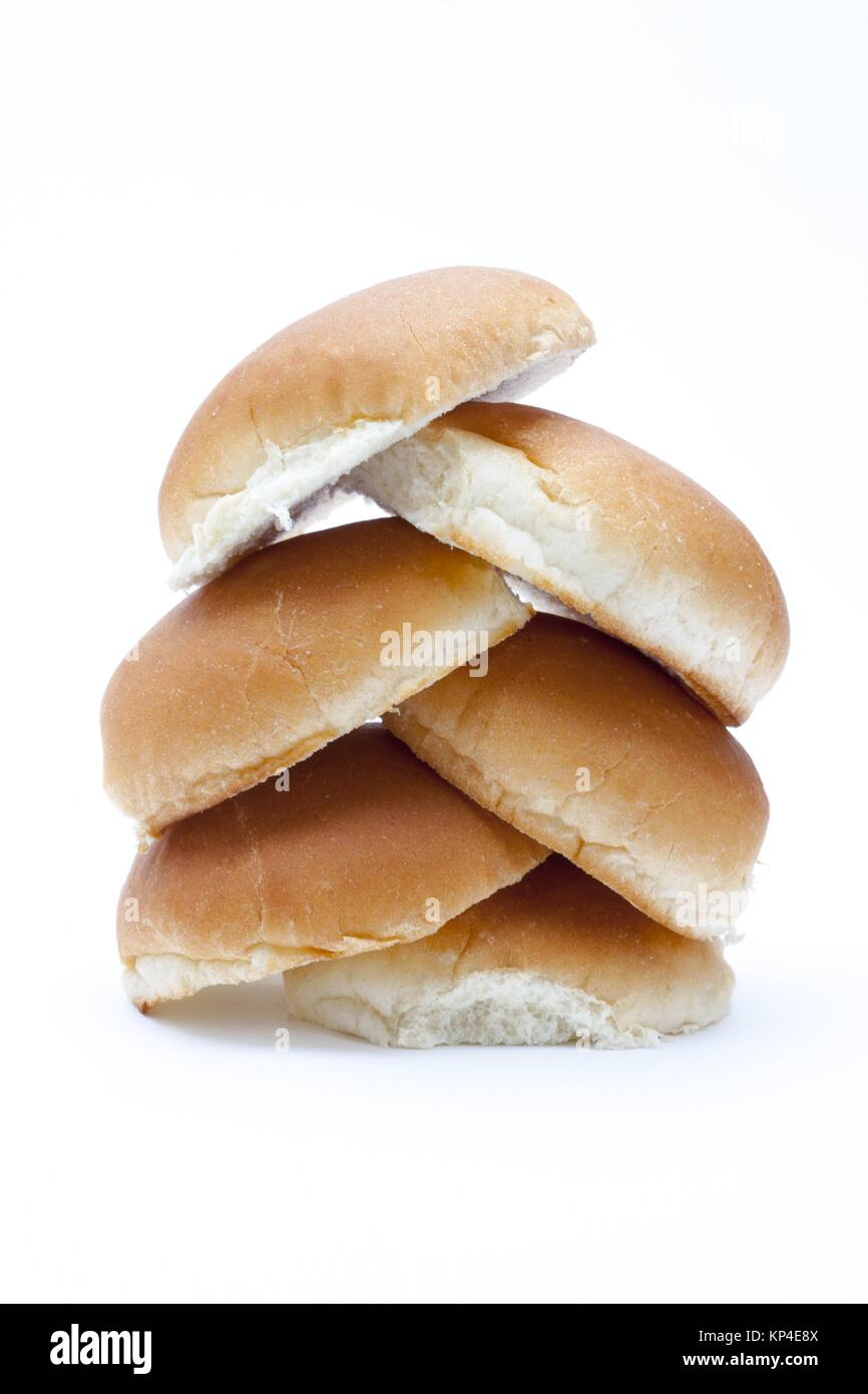 close up view of a burger bun arranged in stack Stock Photo - Alamy