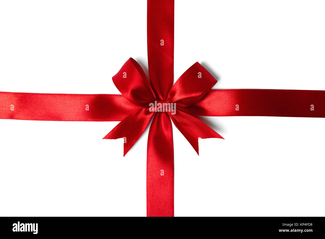 Red ribbon bow on white background. studio shot Stock Photo - Alamy
