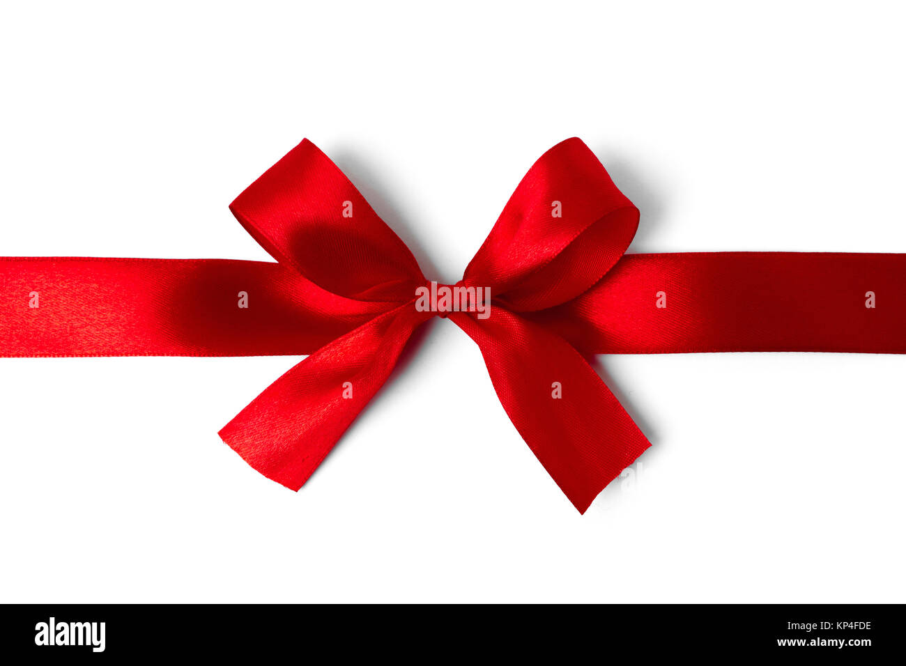 Red ribbon bow on white background. studio shot Stock Photo - Alamy