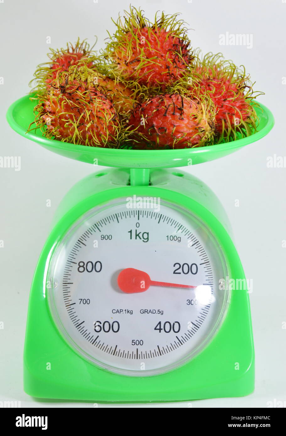 rambutan tropical on green weighing scale Stock Photo - Alamy