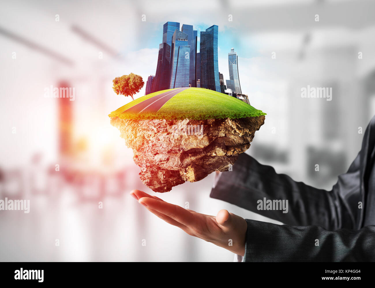 Modern eco friendly city and ecology concepts Stock Photo - Alamy