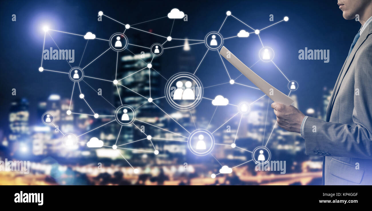 Concept of modern business networking that connect and cooperate Stock ...