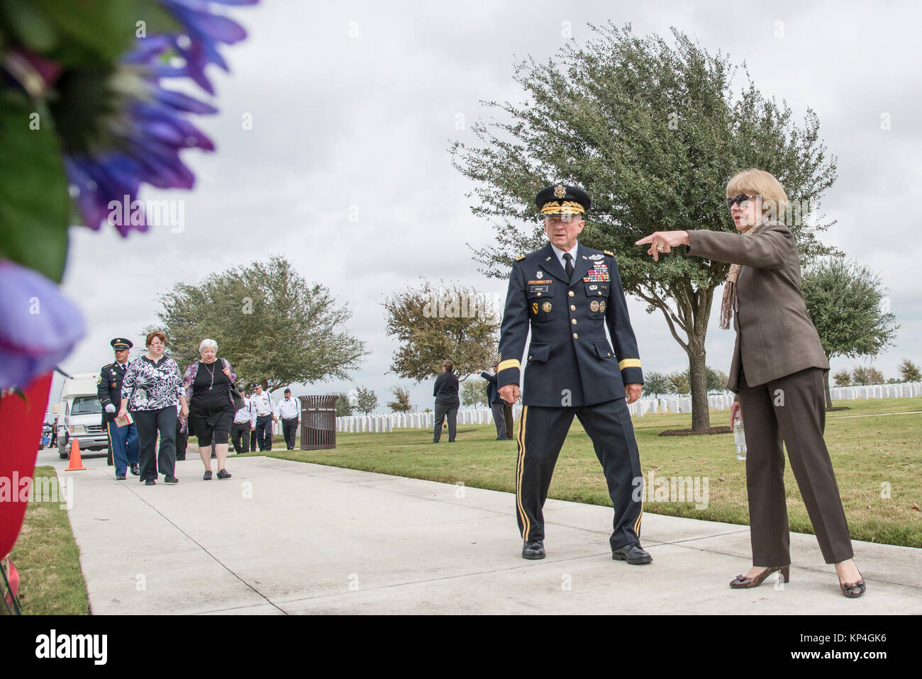 Family, friends, and comrades of retired Gen. Richard E. Cavazos, the U ...