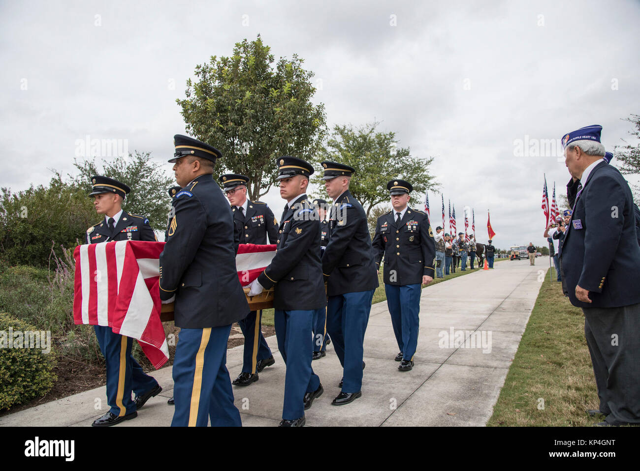 Retired Gen. Richard E. Cavazos, the U.S. Army's first Hispanic four-star general, casket is ...
