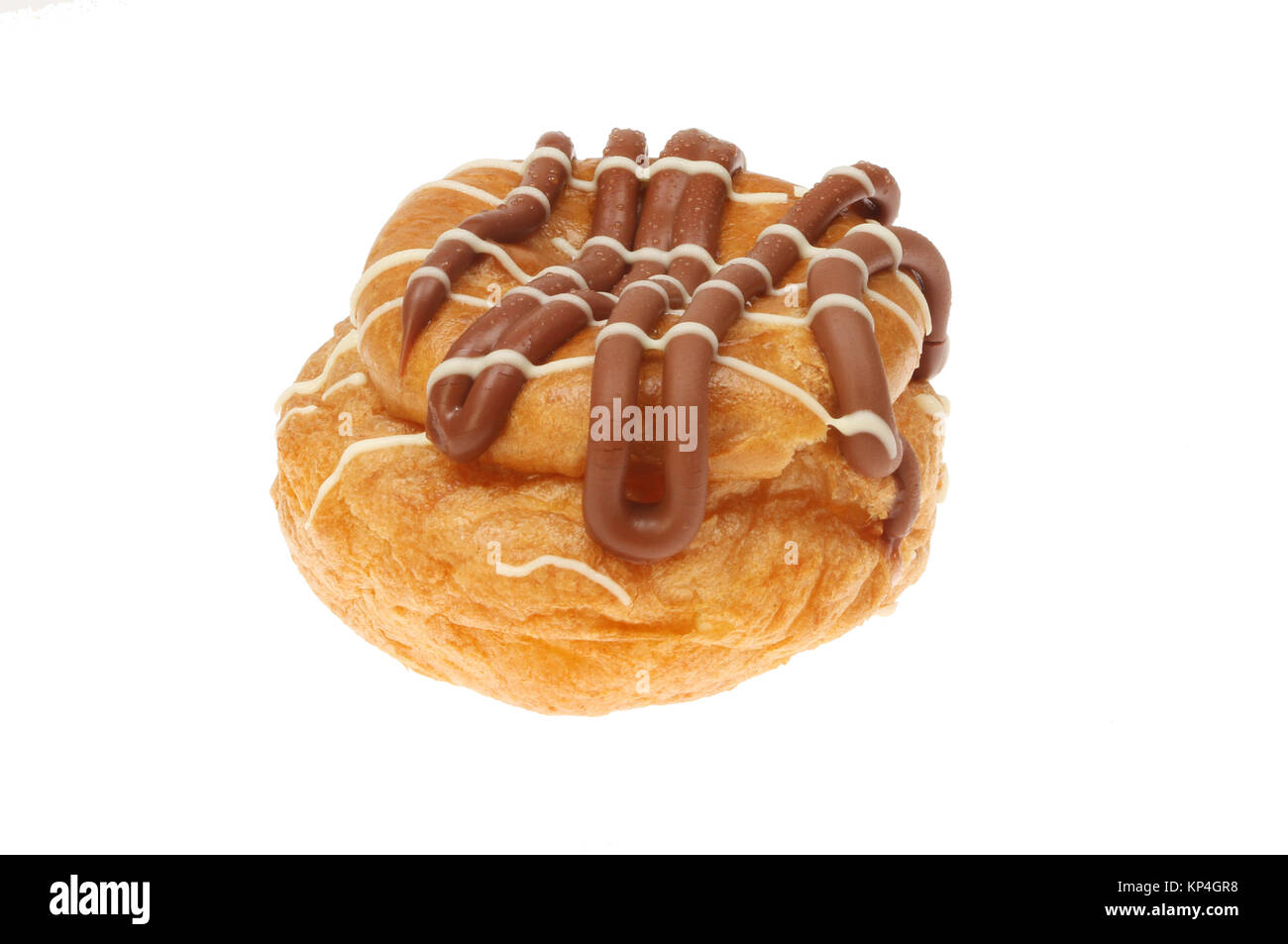 Belgian chocolate shoux bun isolated against white Stock Photo - Alamy