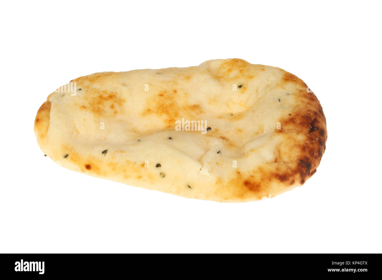 Flamebaked naan bread isolated against white Stock Photo - Alamy