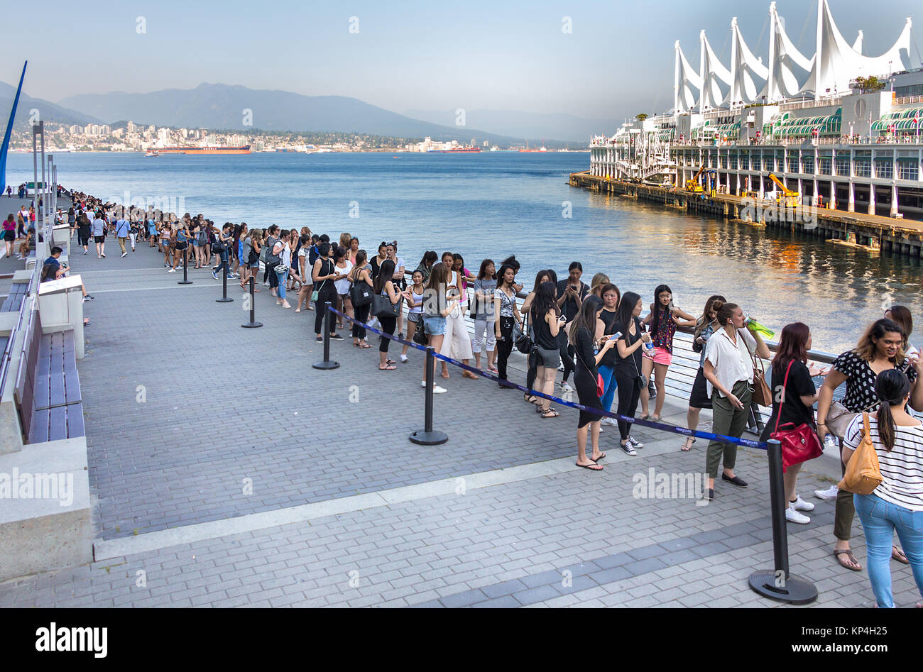 Vancouver, Canada - August 29th, 2017: Queue of women waiting around ...