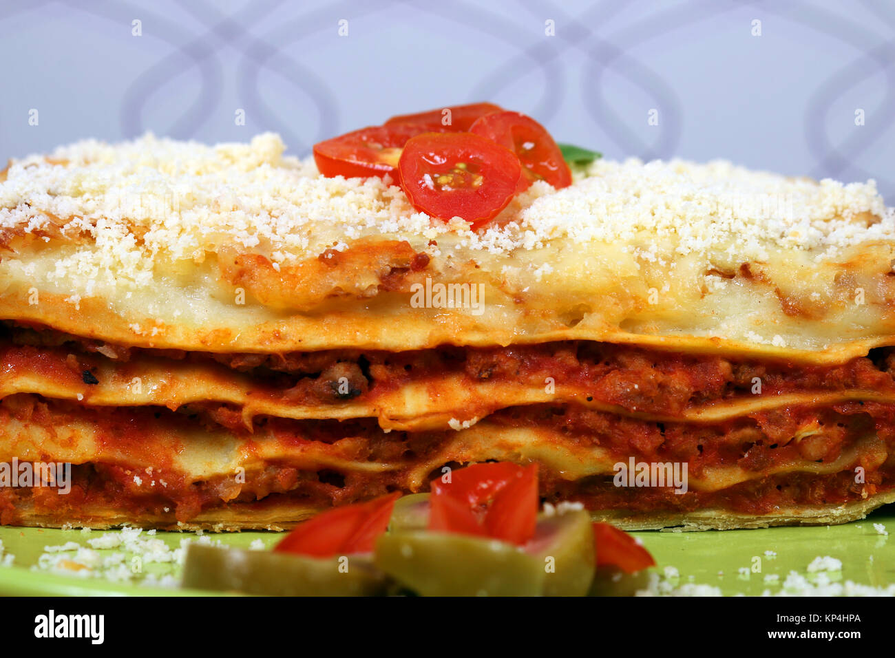 tasty Italian lazagne close up Stock Photo - Alamy