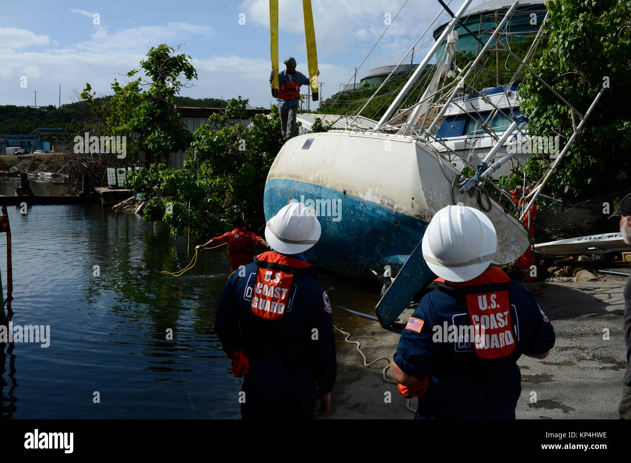 Coast Guard members provide site safety monitoring as Resolve Marine ...