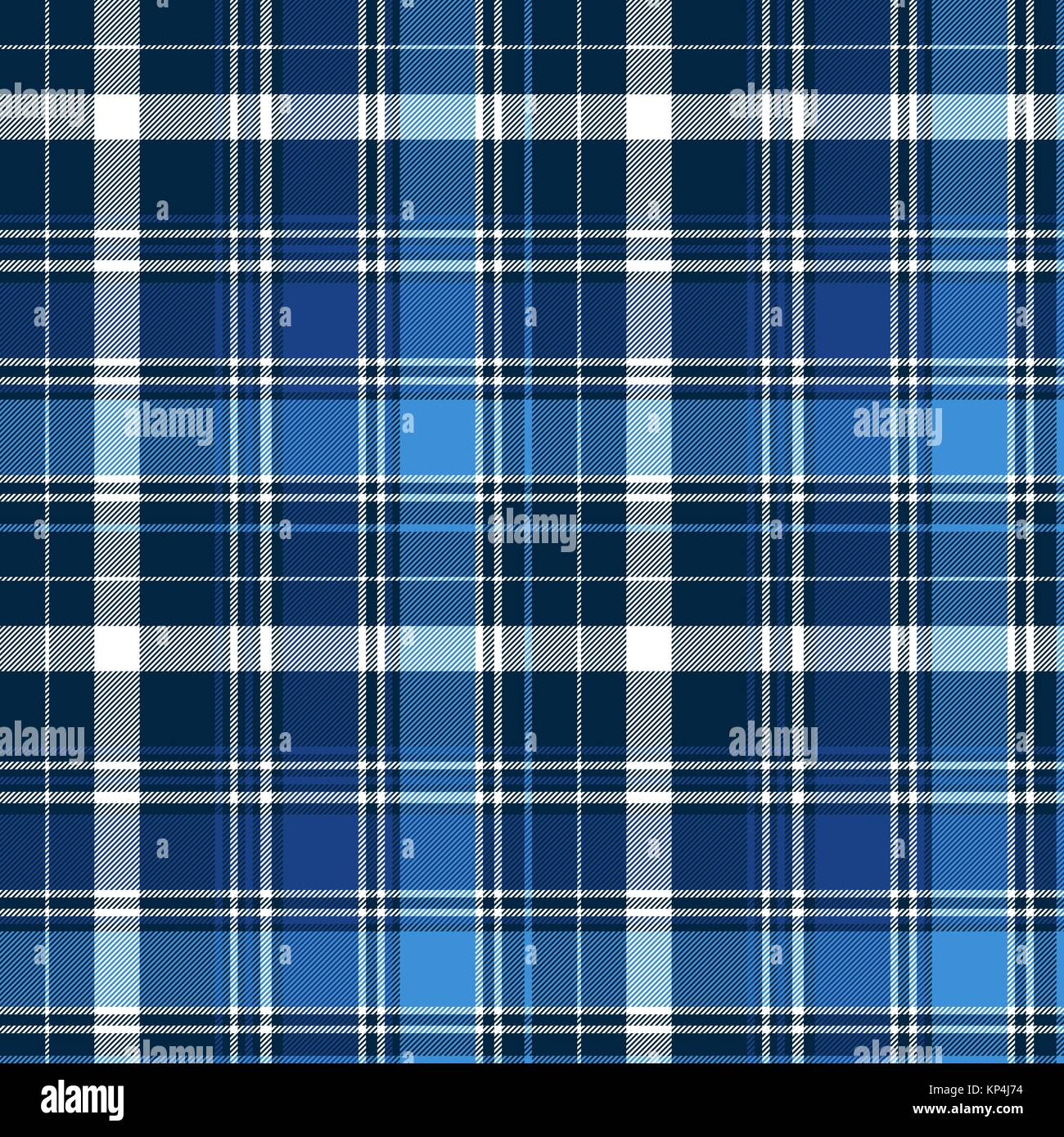 Blue abstract check textile seamless pattern. Vector illustration Stock ...