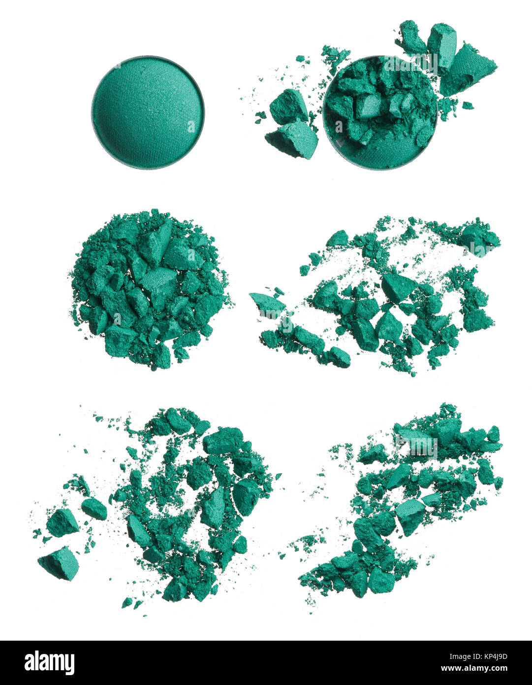 broken cosmetic products on white background Stock Photo - Alamy