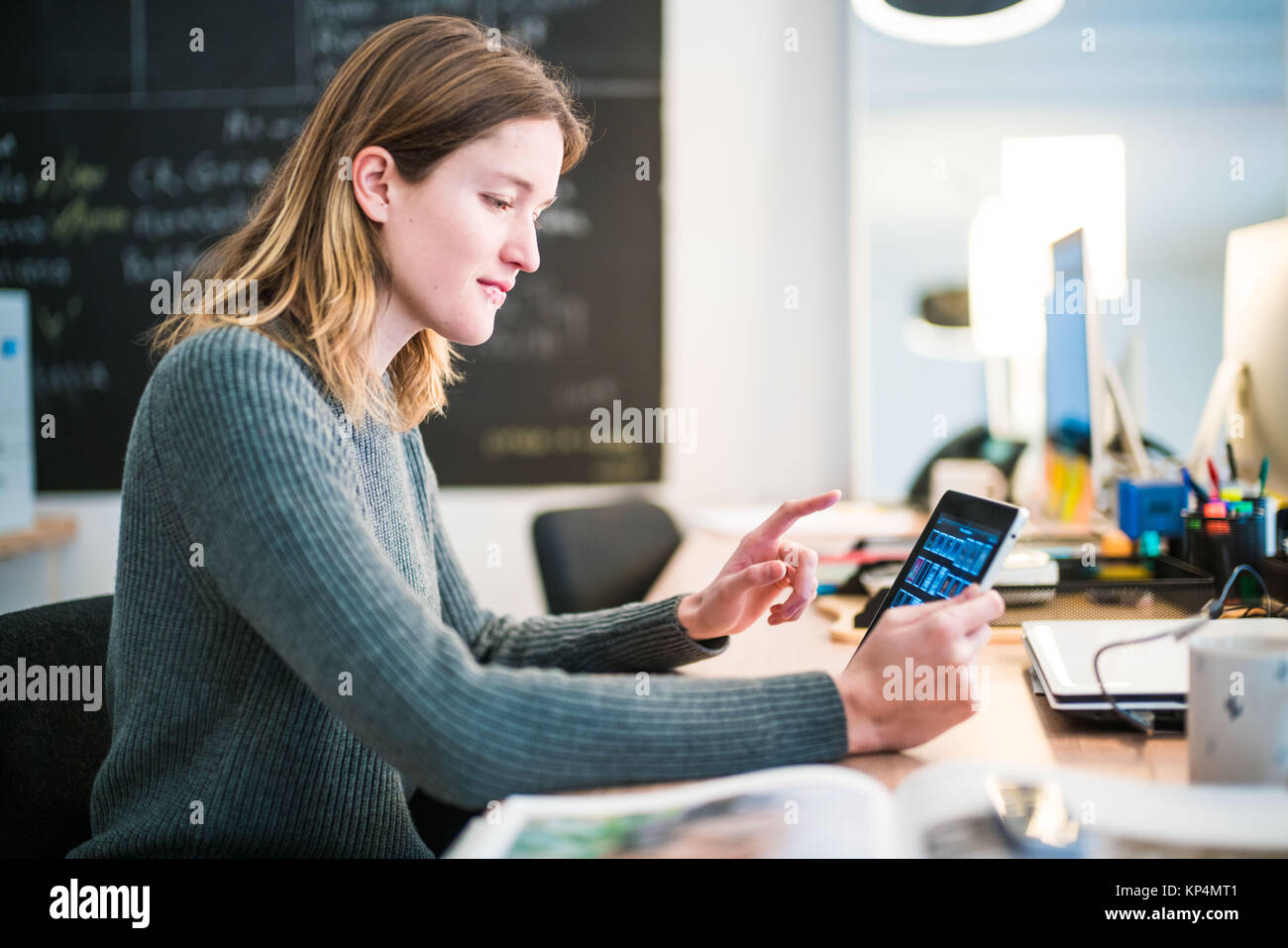 Office worker at desk Stock Photo - Alamy