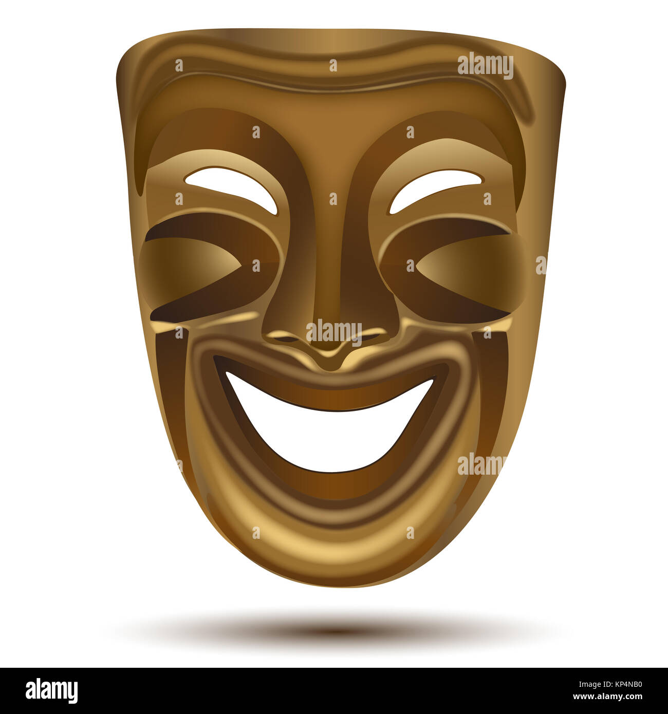 illustration of happy drama mask on white background Stock Photo - Alamy