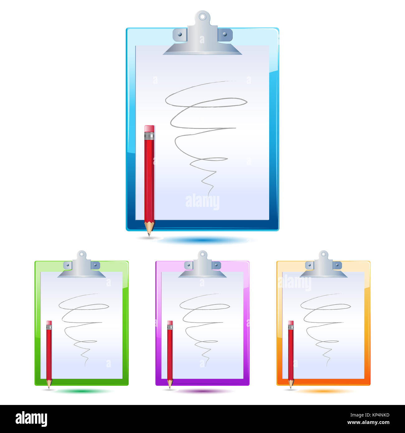 illustration of letter pad with pencil on white background Stock Photo ...
