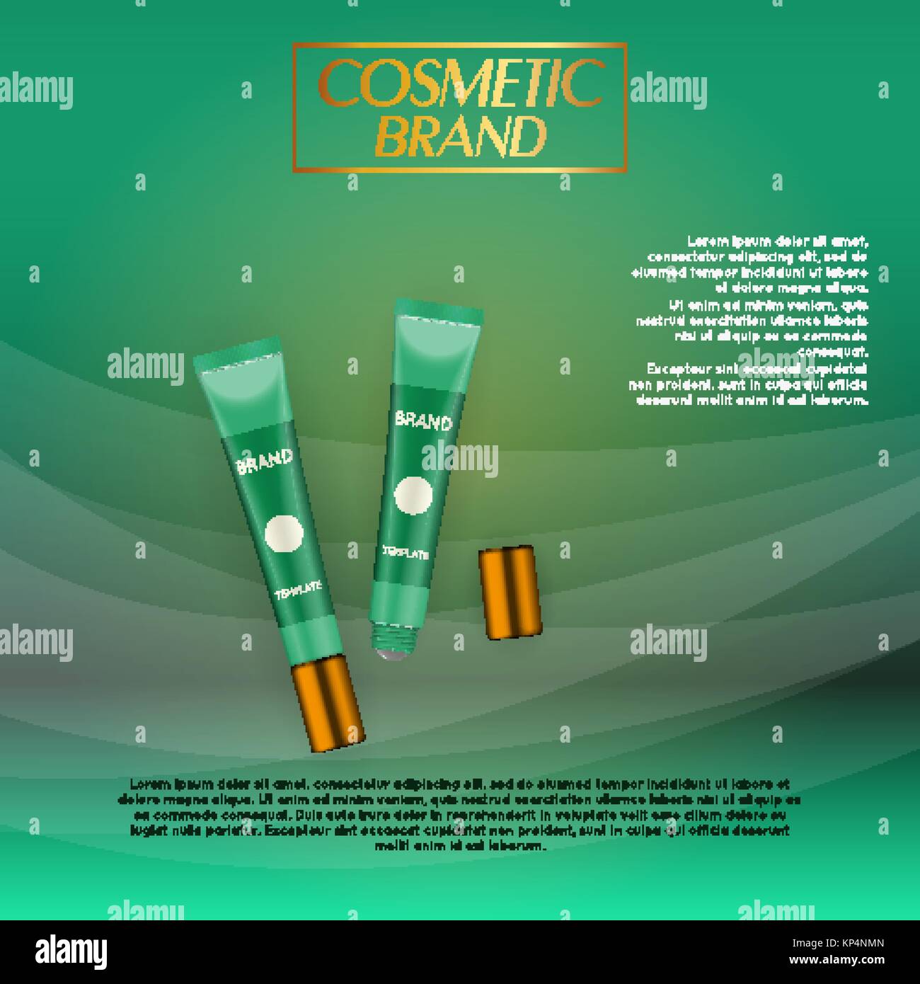 Vector 3D cosmetic illustration on a soft light waves background ...