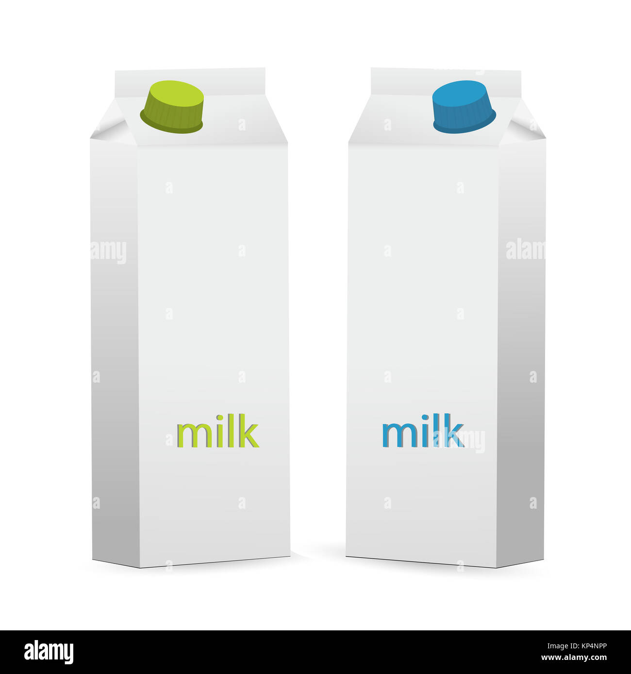 illustration of milk packets on white background Stock Photo - Alamy