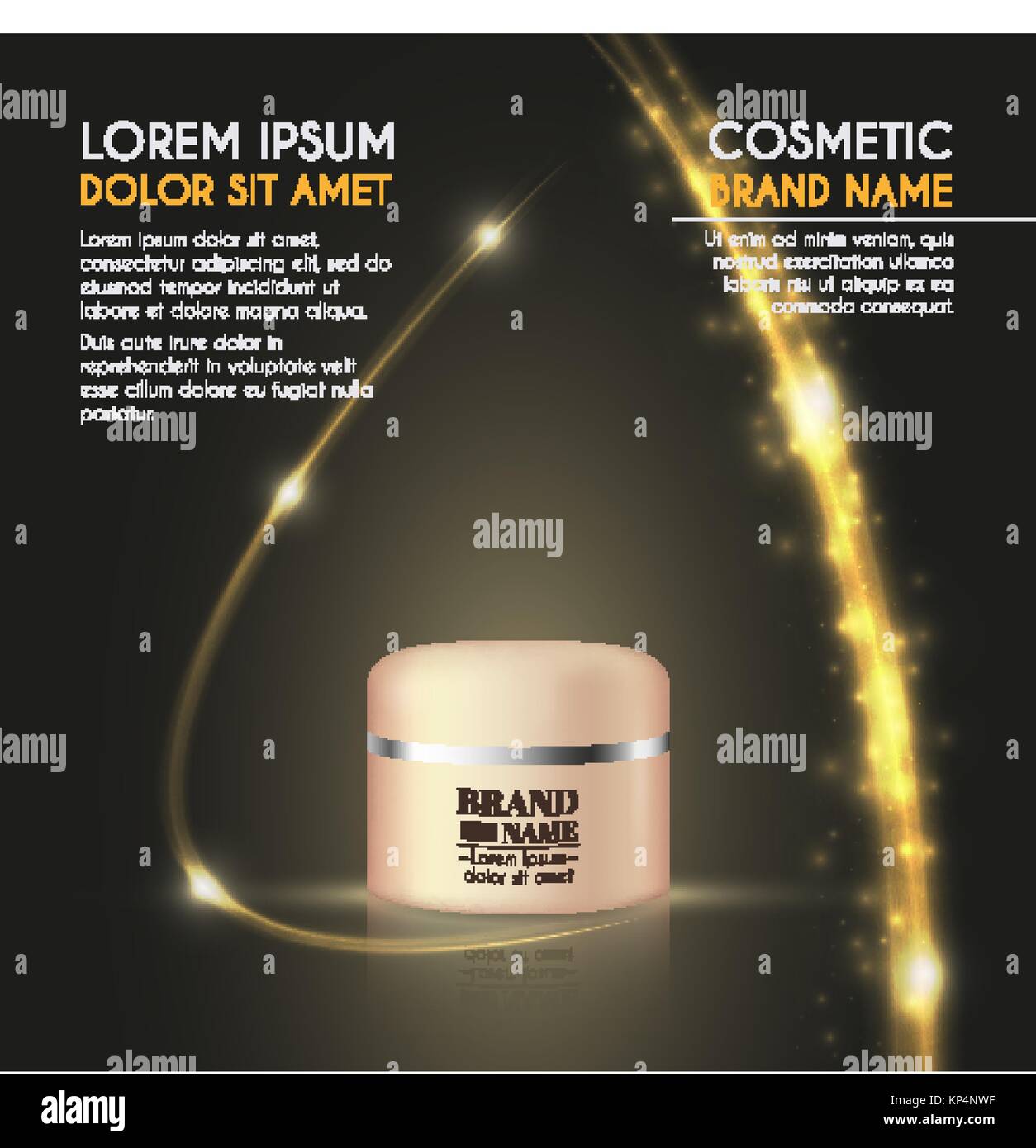 3D realistic cosmetic bottle ads template. Cosmetic brand advertising ...