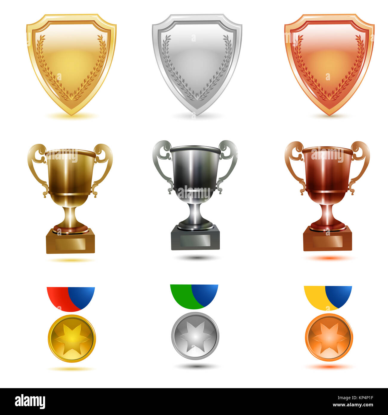 illustration of prizes icons on white background Stock Photo - Alamy