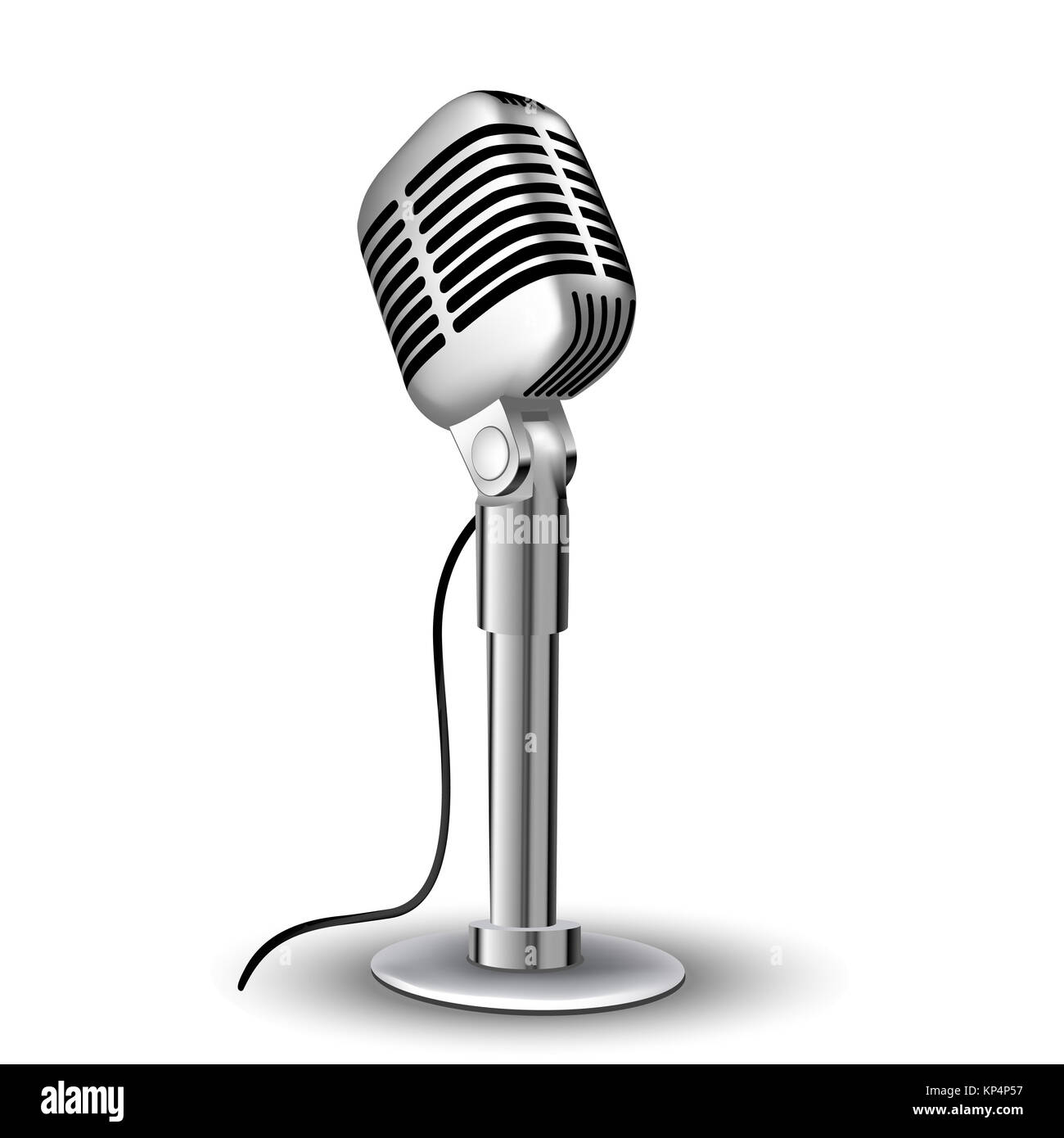 illustration of retro mic on white background Stock Photo - Alamy