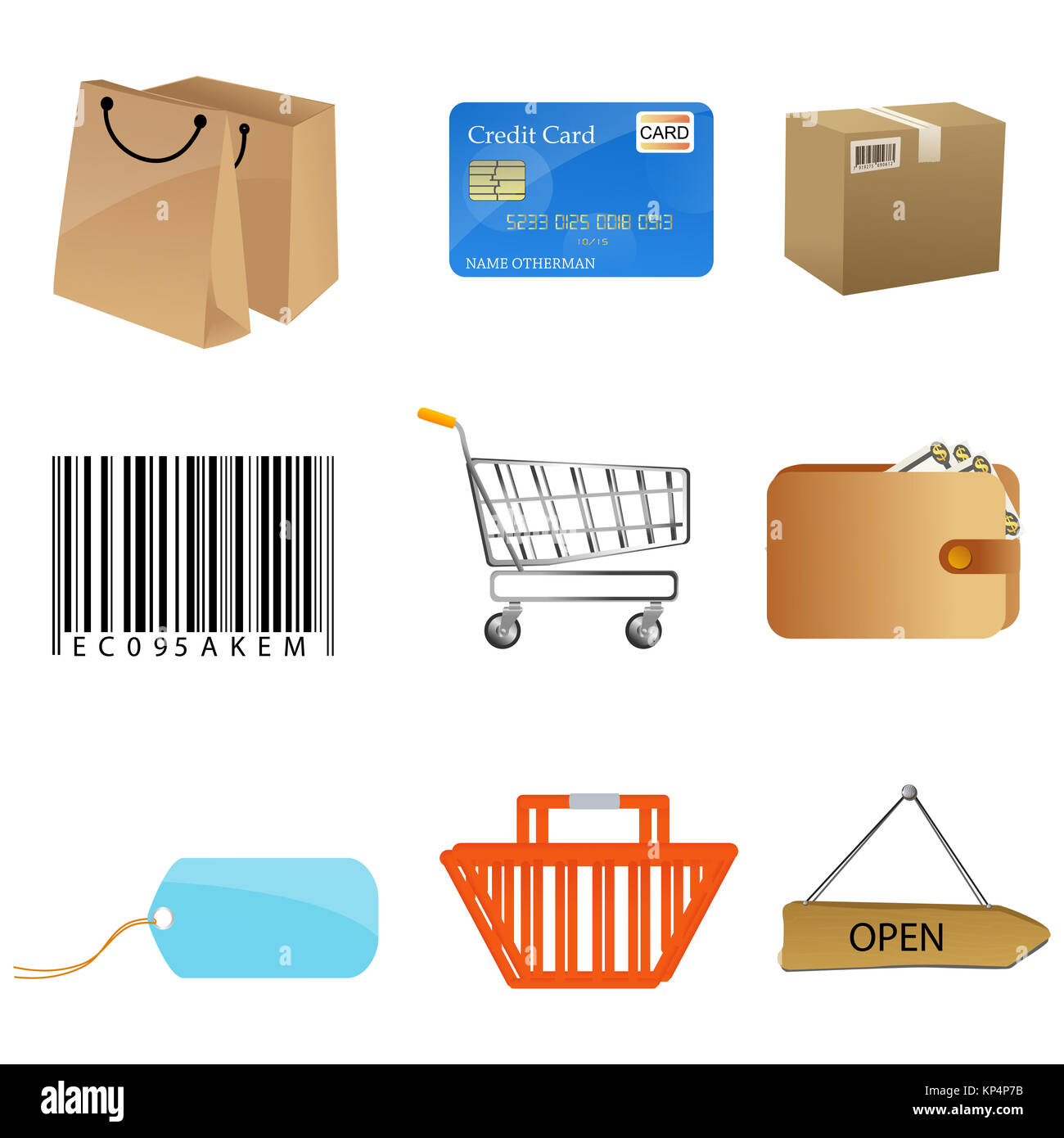 illustration of sales icons on white background Stock Photo - Alamy