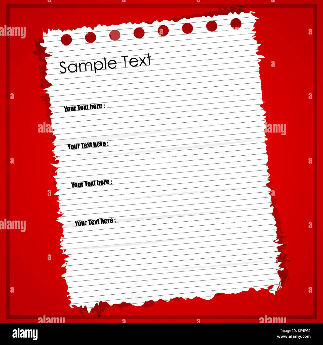 illustration of torn paper with text Stock Photo - Alamy