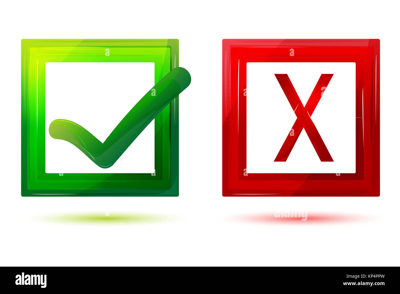 illustration of yes & no sign on white background Stock Photo - Alamy