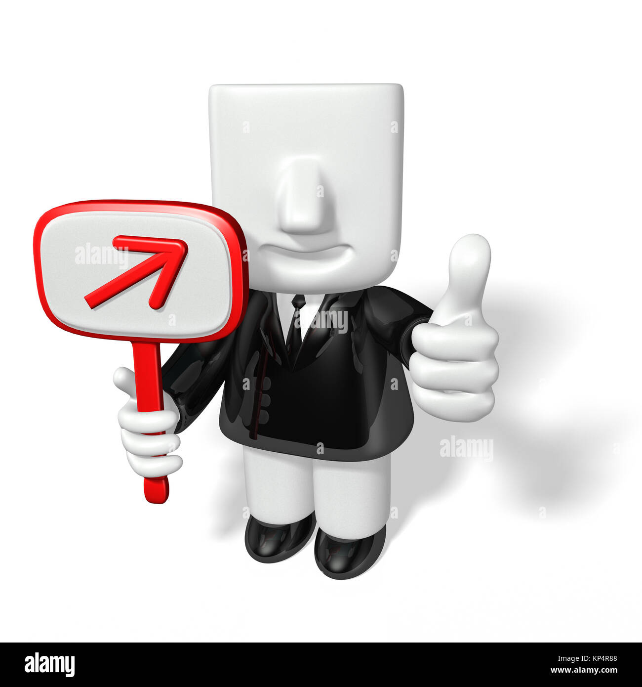 3d business man guide Stock Photo - Alamy