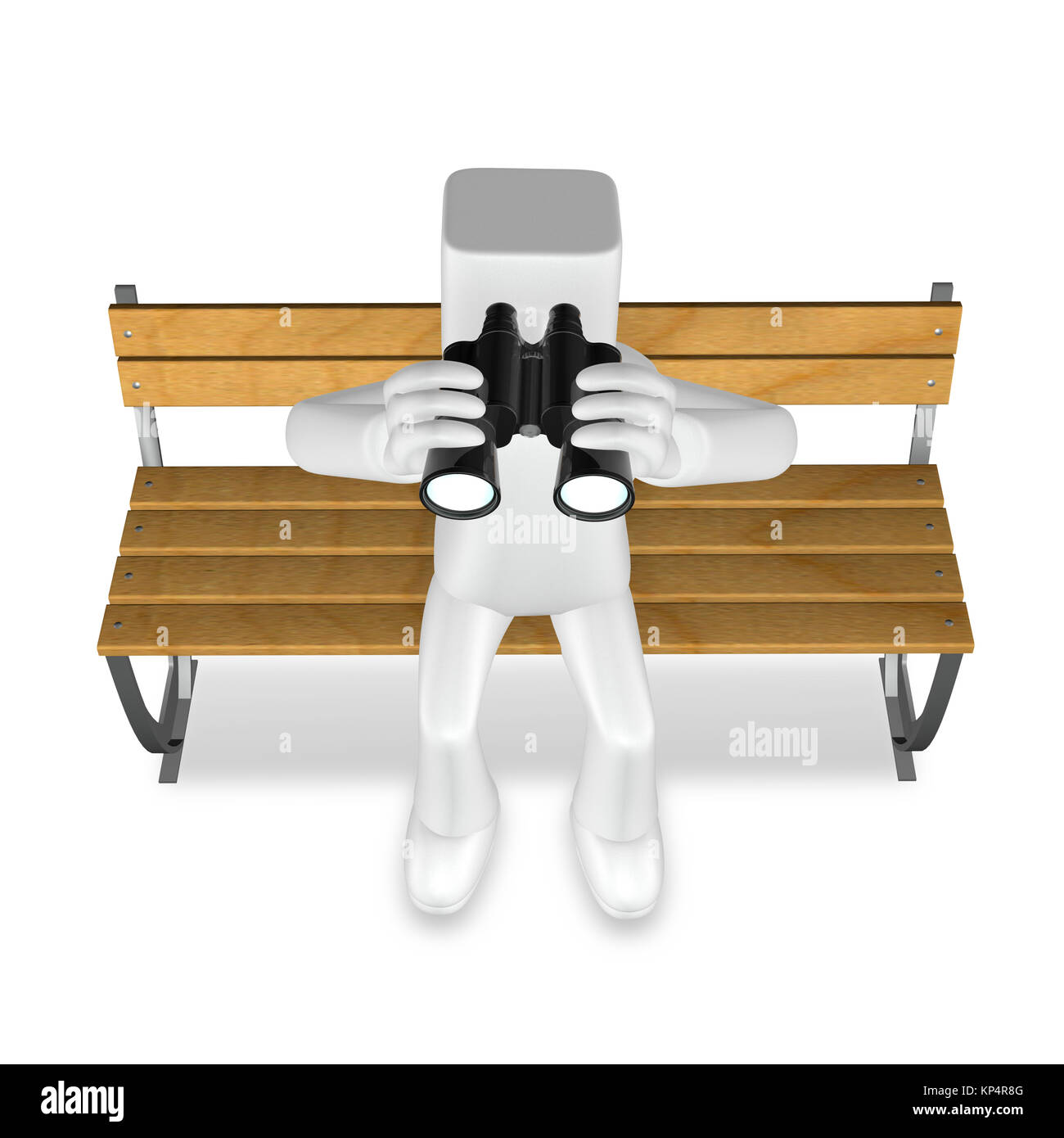 3d business man observing Stock Photo - Alamy