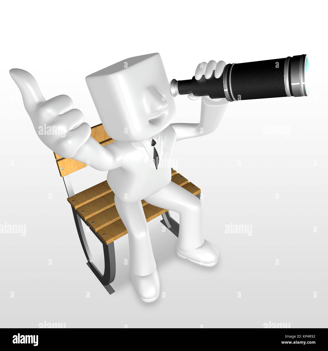 3d business man observing Stock Photo - Alamy