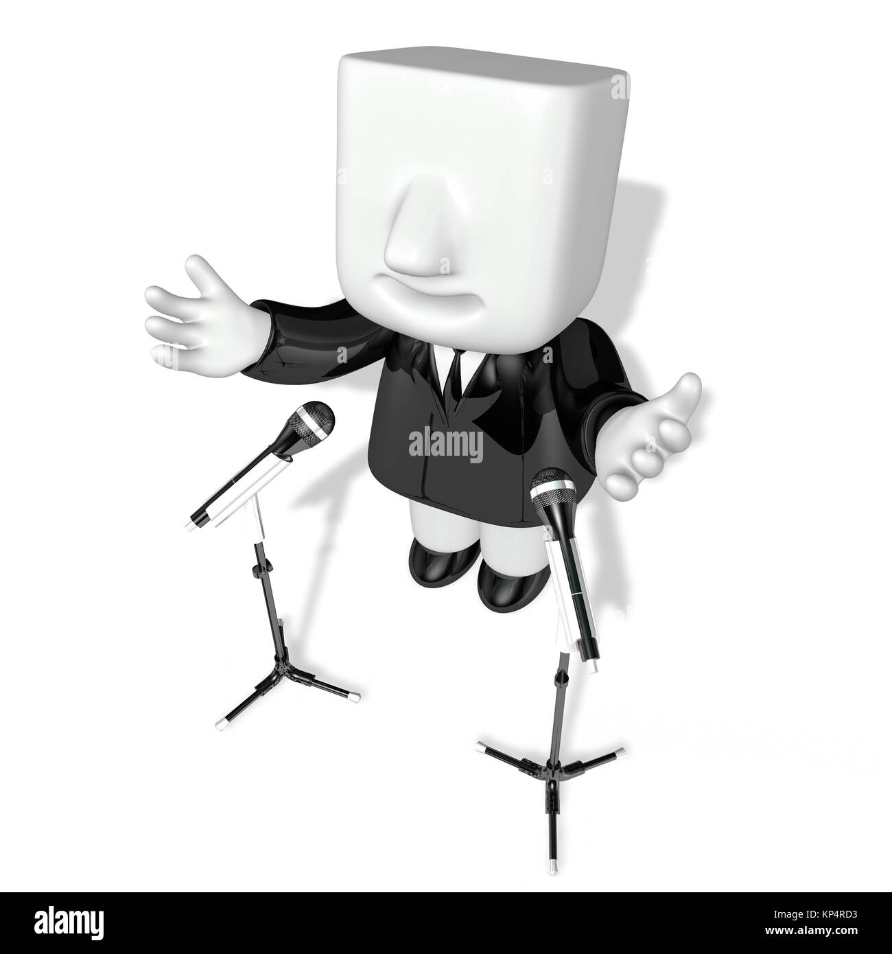 3d business man speaking Stock Photo - Alamy