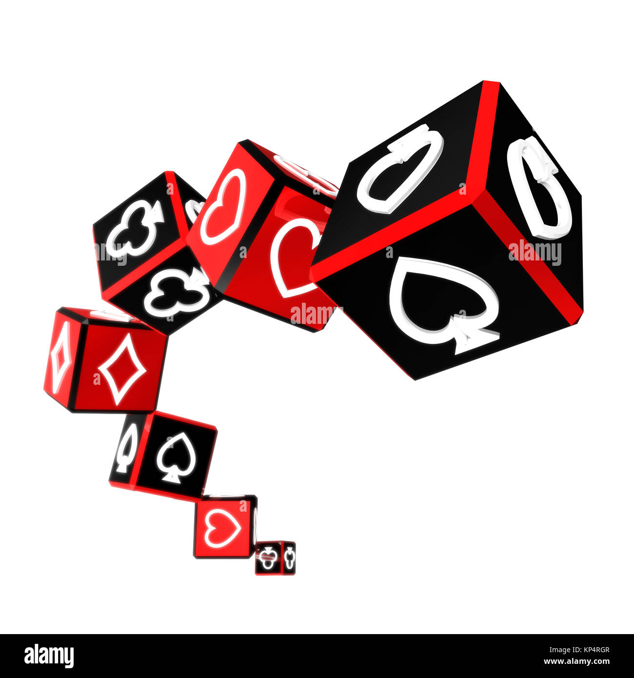 3d color cubes array with playing card suits Stock Photo - Alamy