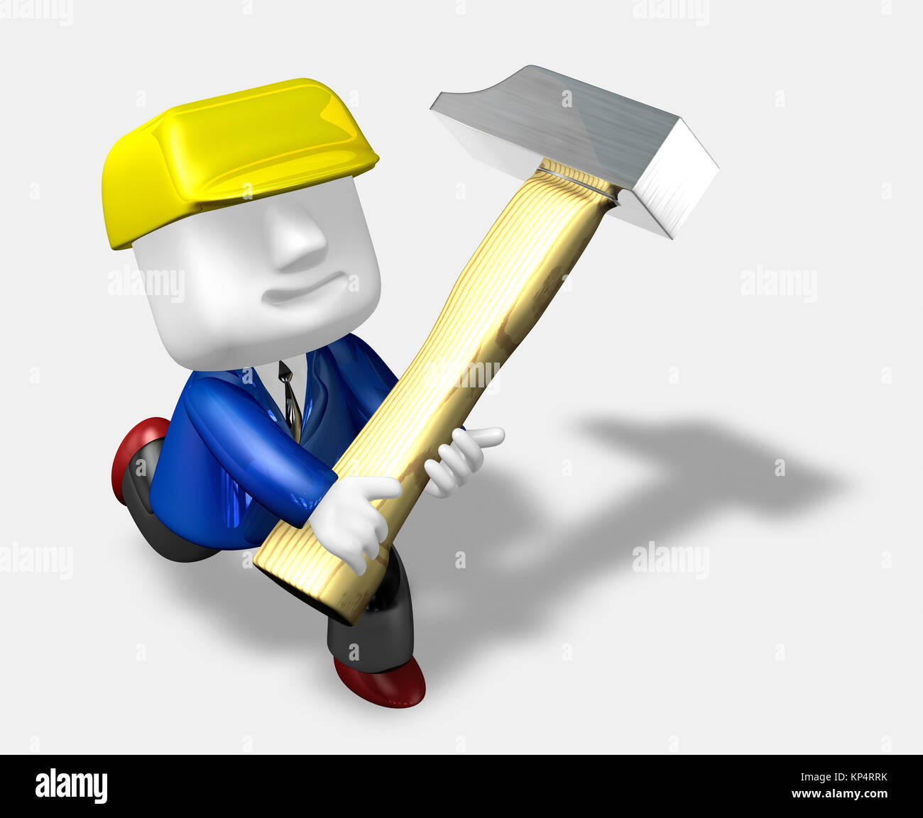 3d engineer working with their big hammer Stock Photo - Alamy