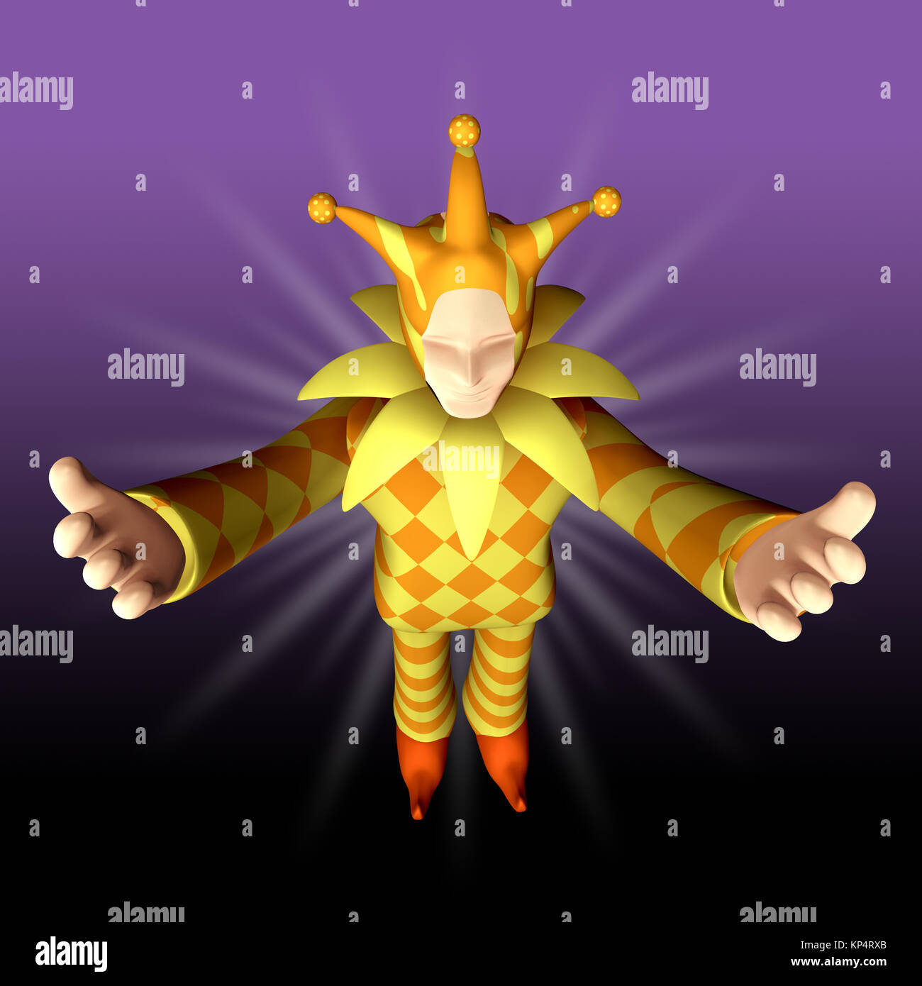 3d joker flying to stand in the darkness Stock Photo - Alamy