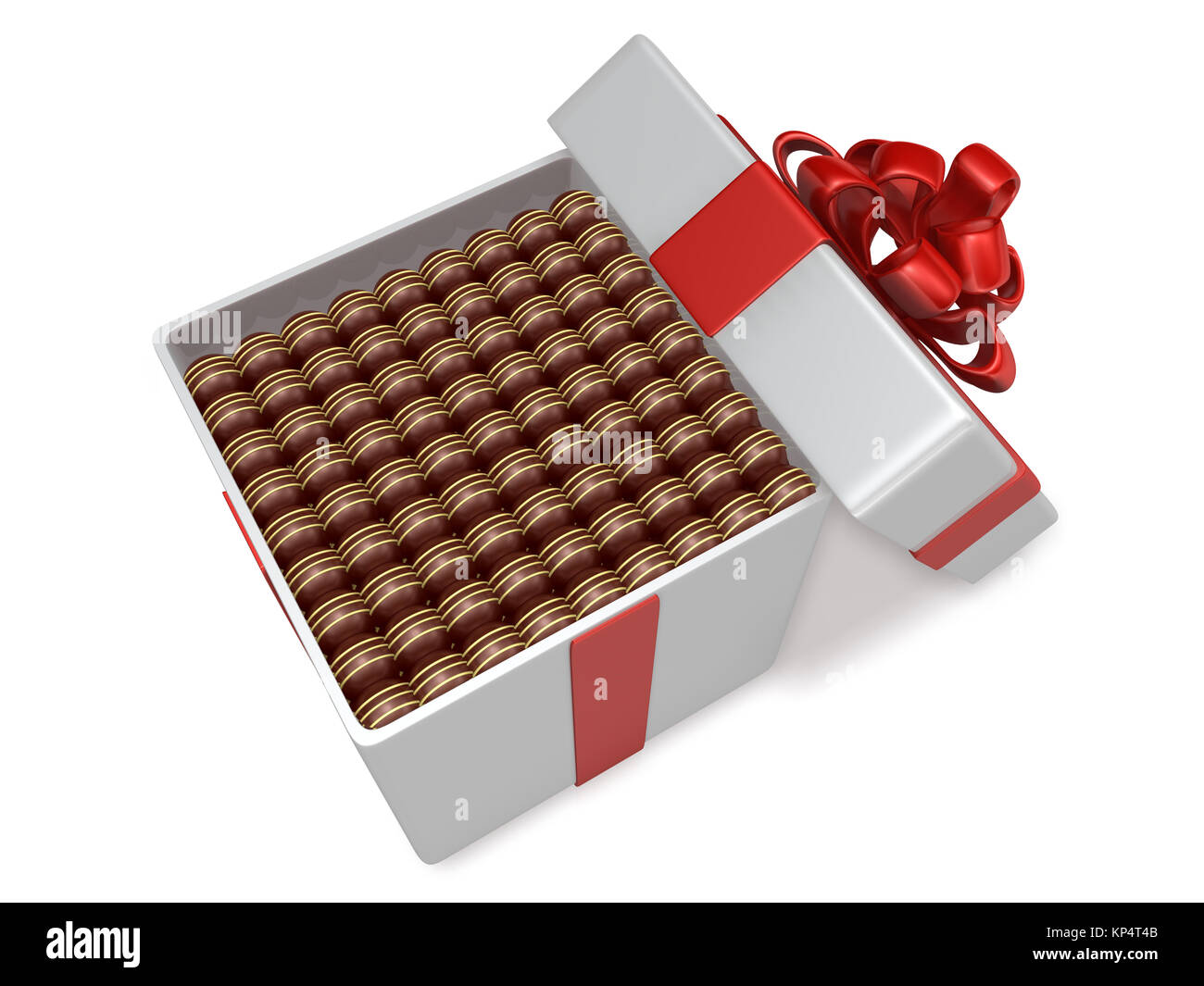 3d mini chocolate filled up into gift box Stock Photo - Alamy