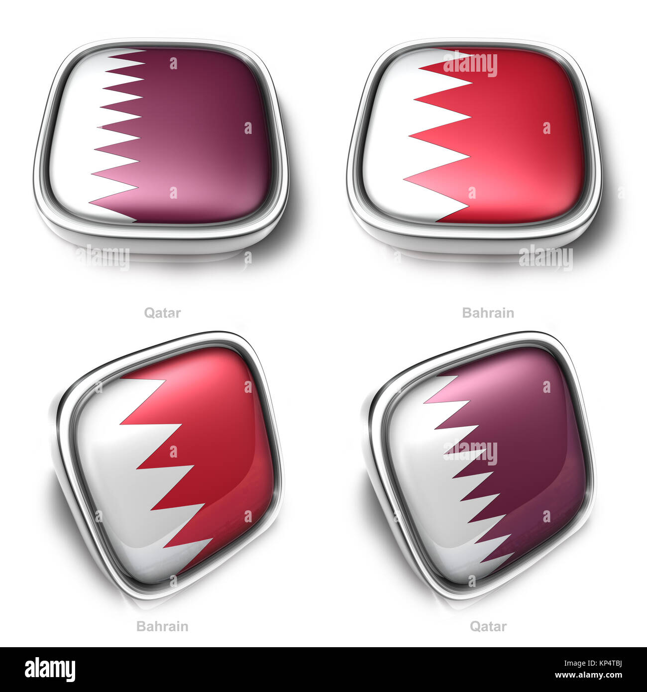 3d qatar and bahrain flag button Stock Photo - Alamy