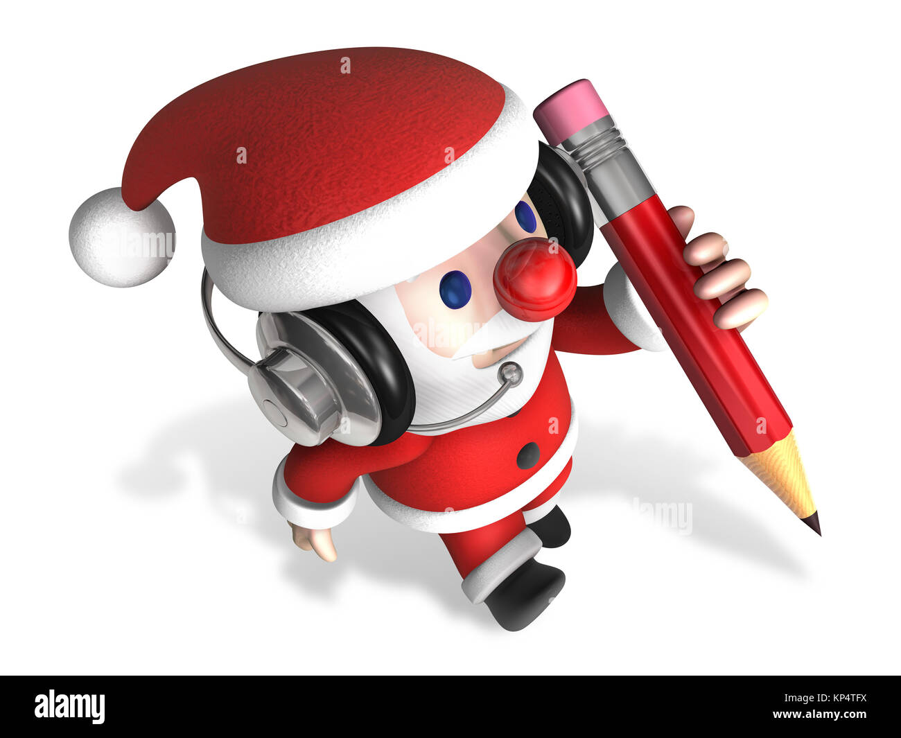 3d running santa for the message Stock Photo - Alamy