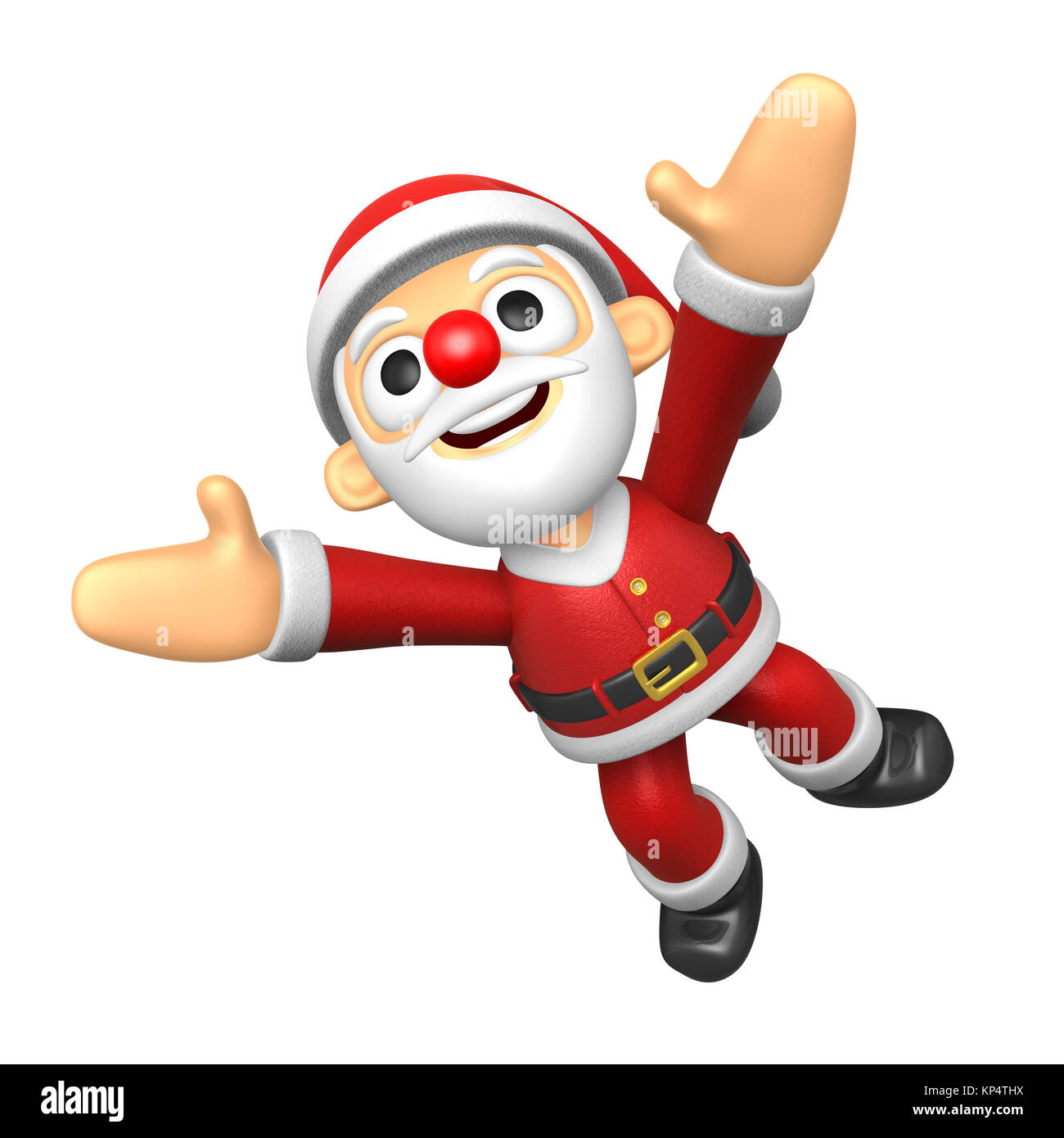 3D Santa character jumping. 3D Christmas Character Design Series Stock ...