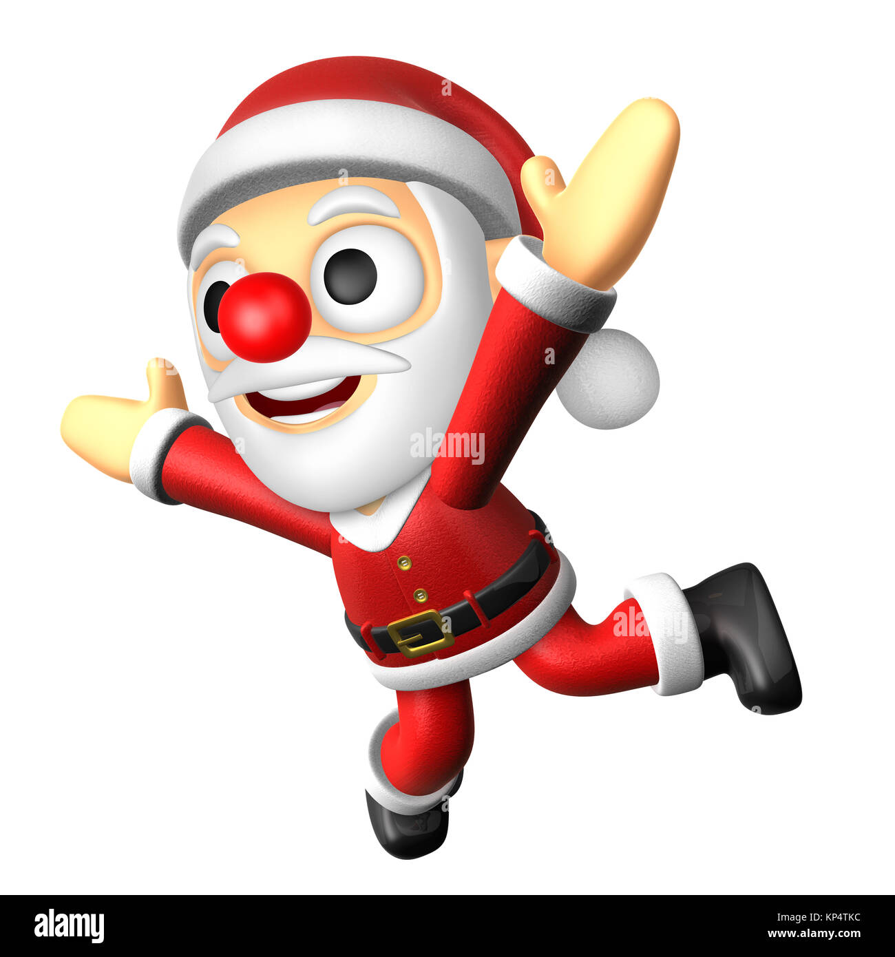 3D Santa character unclasp both hands jumping. 3D Christmas Character ...