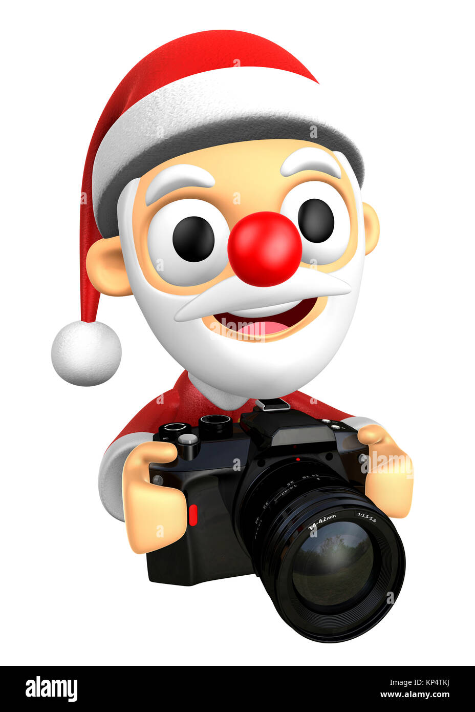 3D Santa characterto shoot the Big Camera toward the Right. 3D ...
