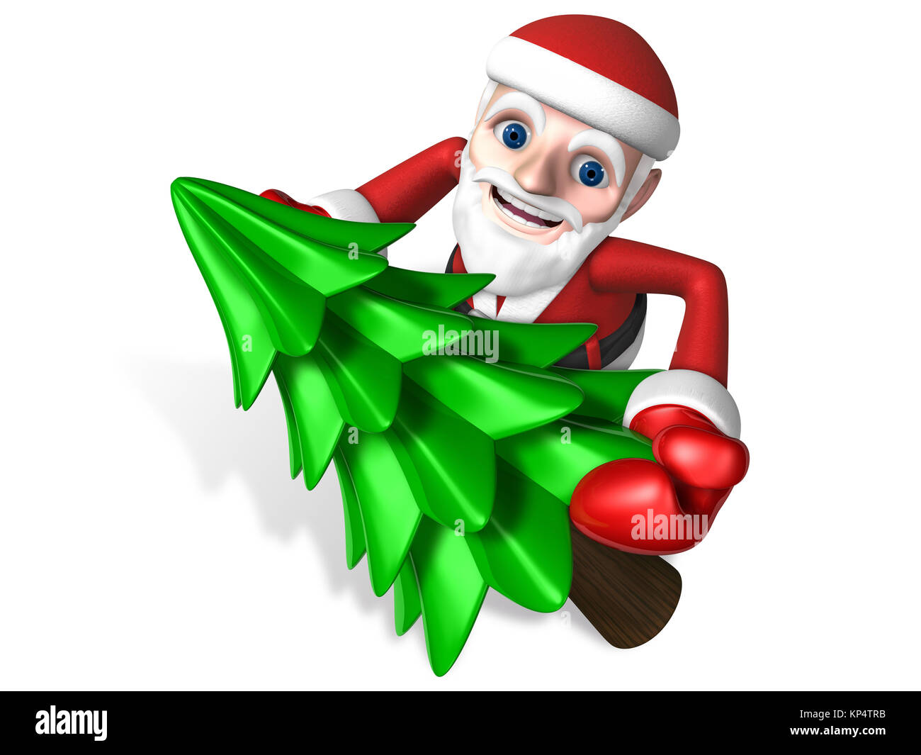 3d santa making christmas tree Stock Photo - Alamy