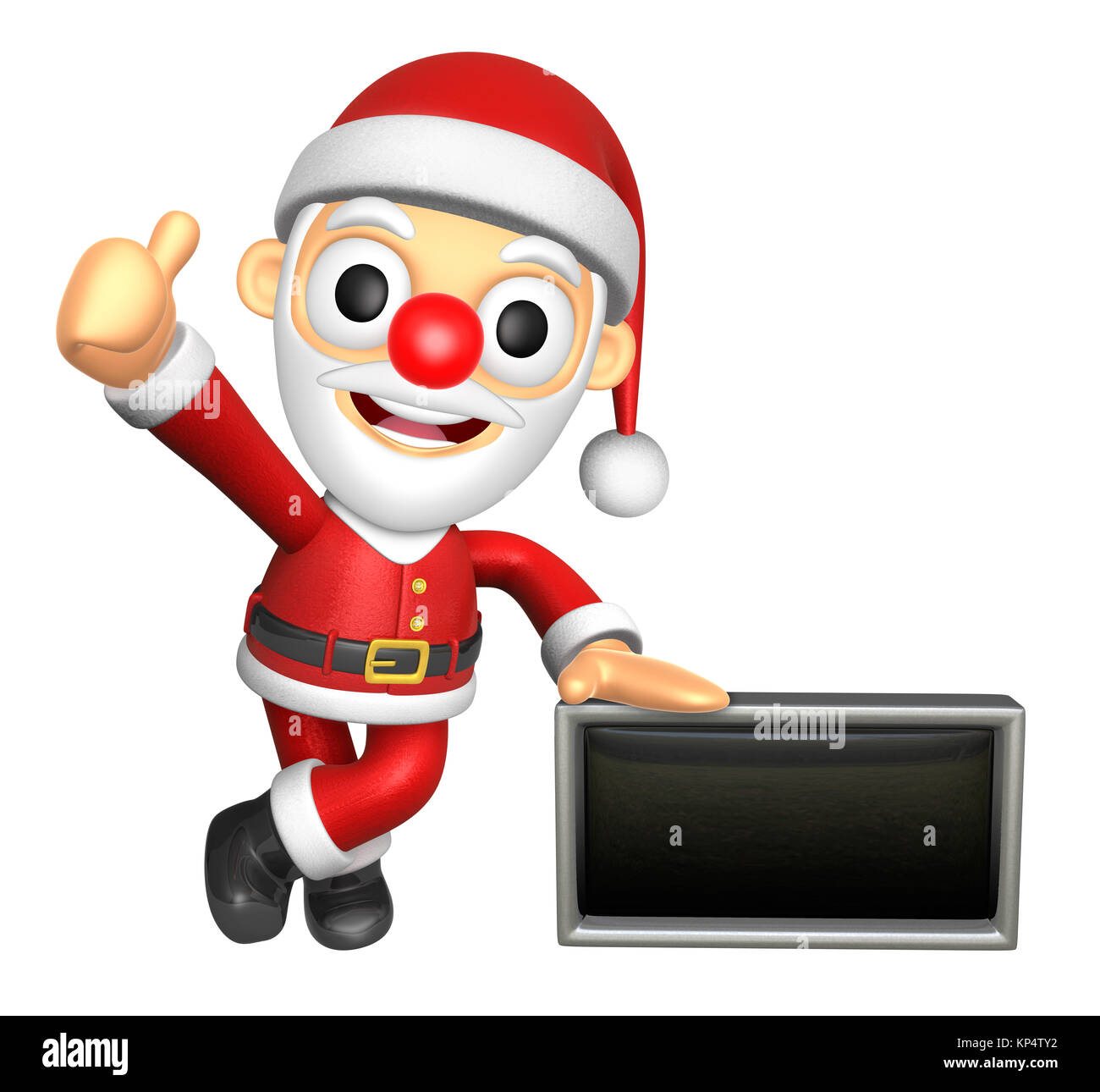 3D Santa Mascot the left hand best gesture and right hand is holding a ...