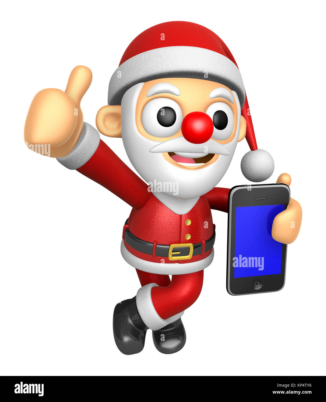 3D Santa Mascot the left hand best gesture and right hand is holding a ...