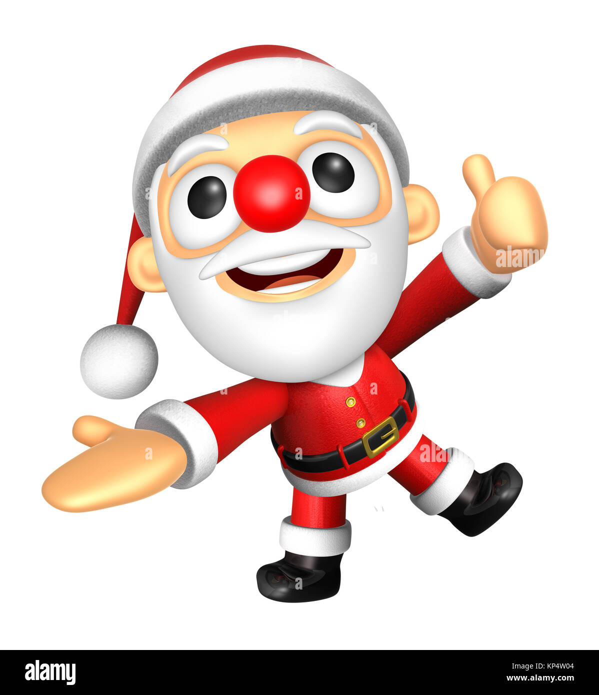 3D Santa mascot the left hand guides and the right hand best gesture ...