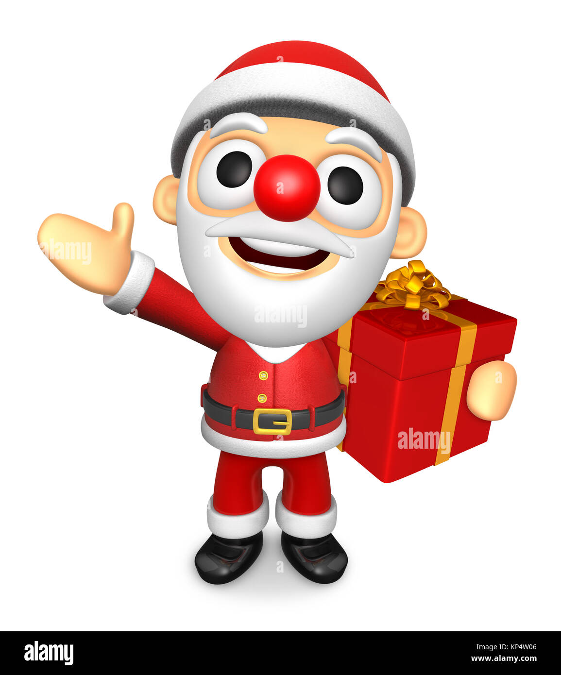 3D Santa mascot the left hand guides and the right hand is holding a ...