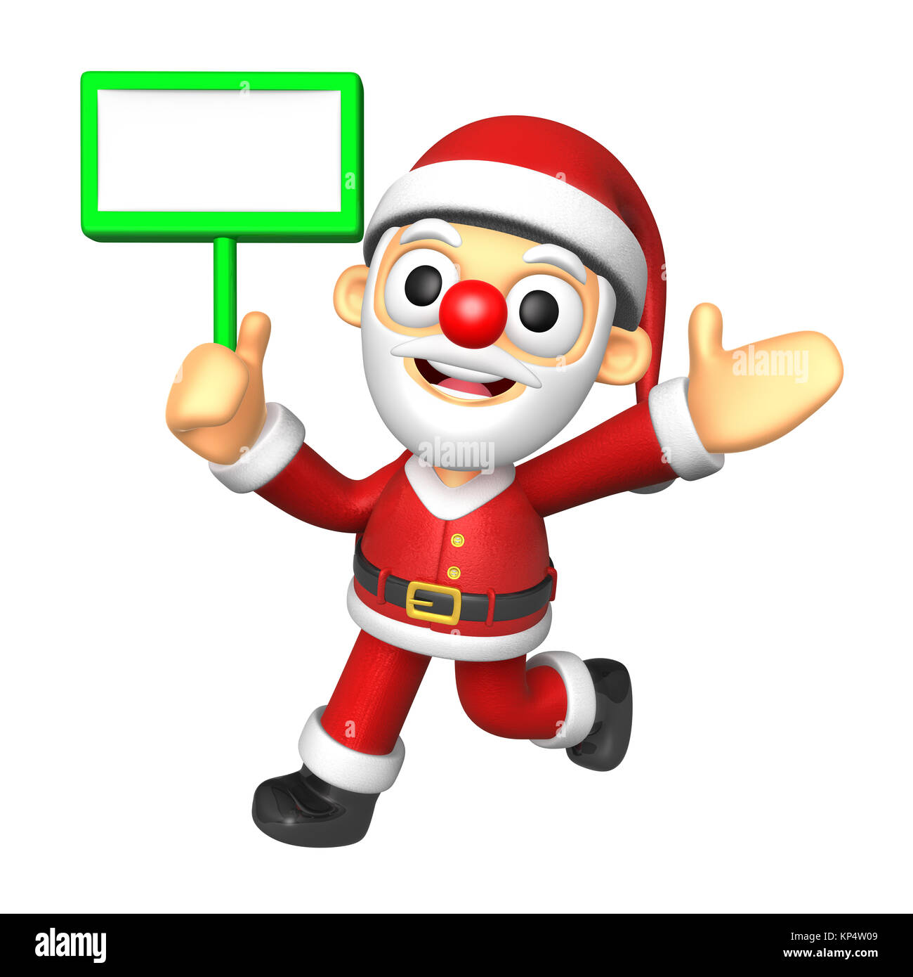 3D Santa mascot the left hand guides and the right hand is holding a ...