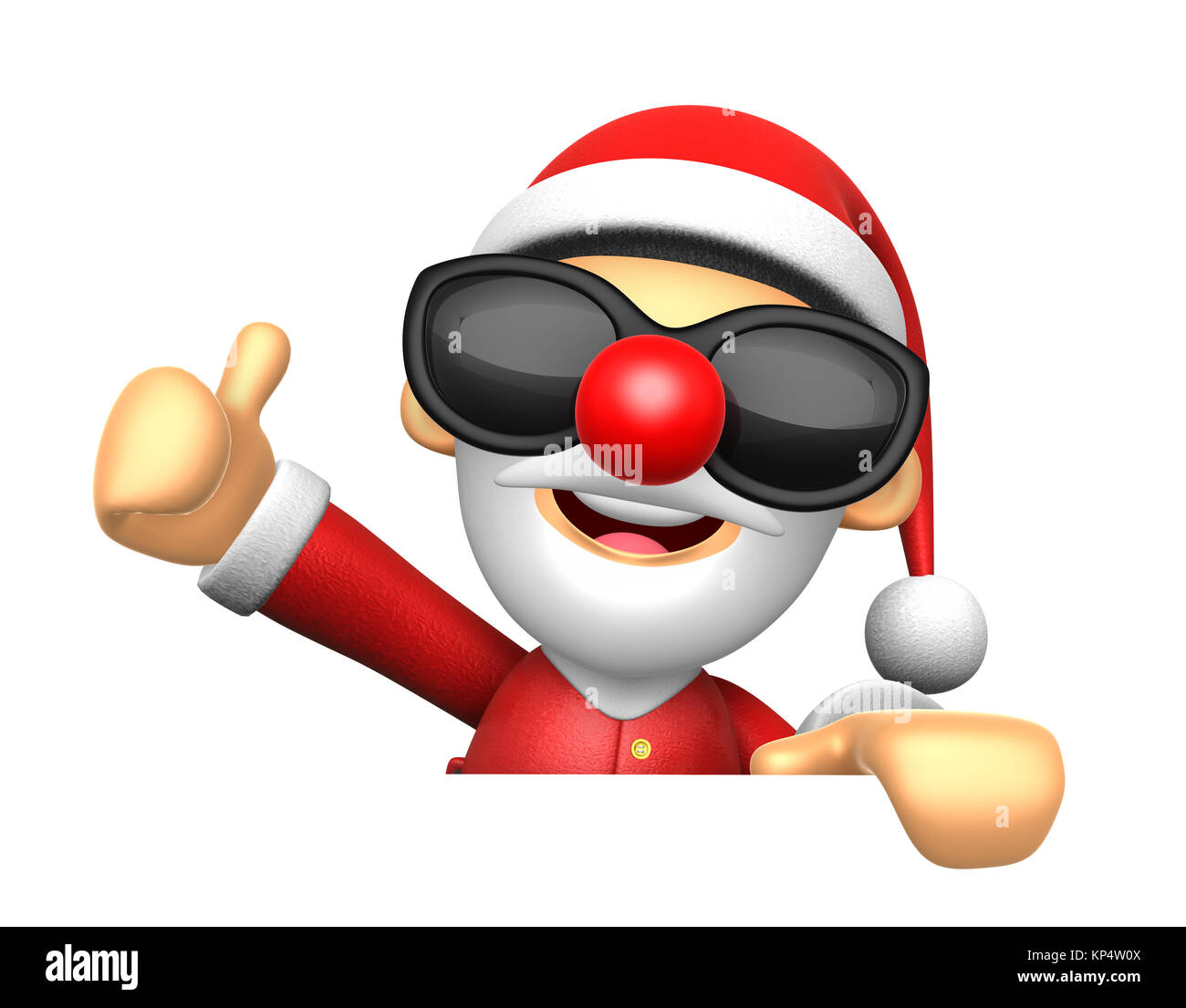 3D Santa Mascot the right hand best gesture and left hand is holding a ...